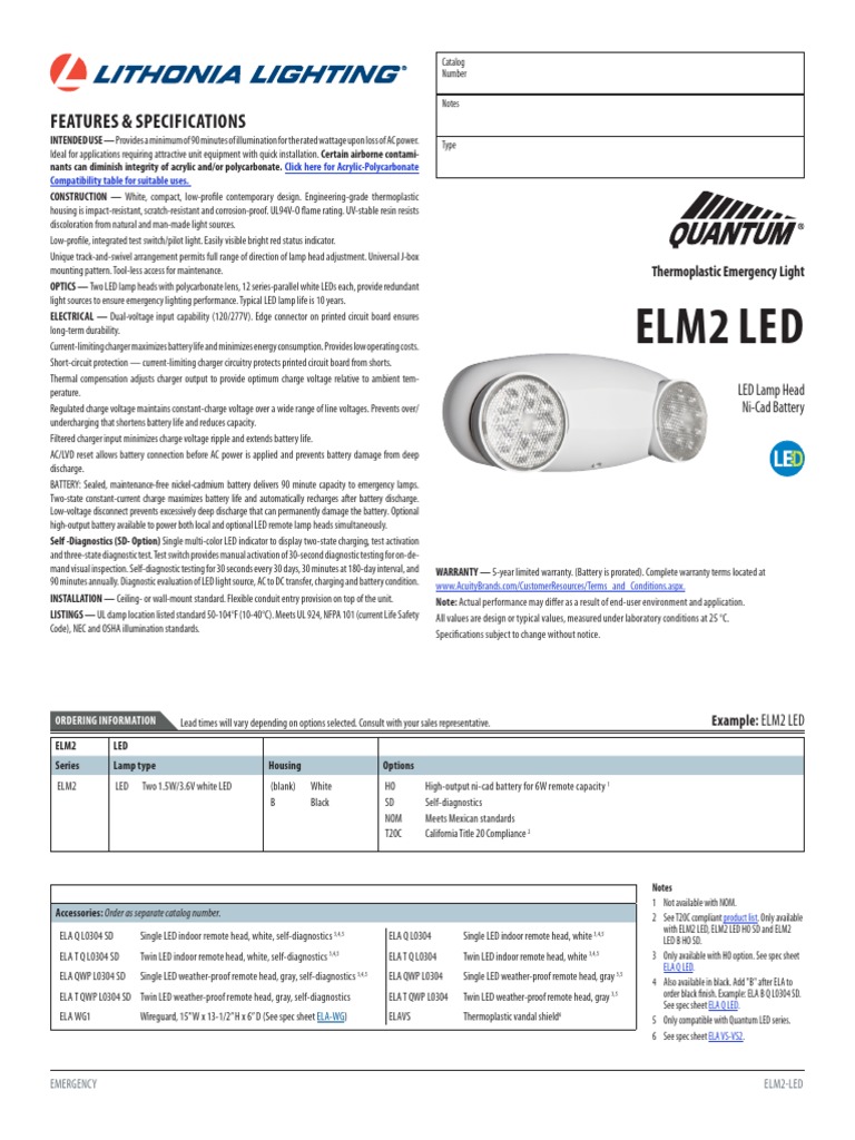 Elm2 Led: Features & Specifications | PDF | Battery Charger | Light ...