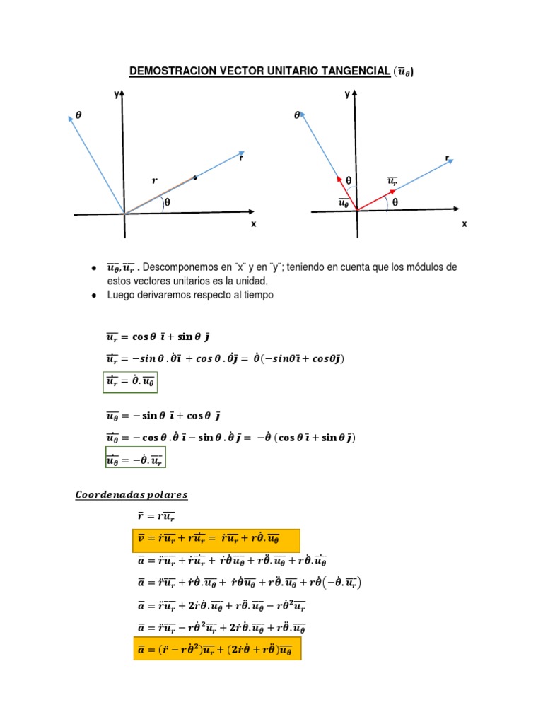 Demostracion Vector Unitario Tangencial | PDF | Vector Euclidiano ...