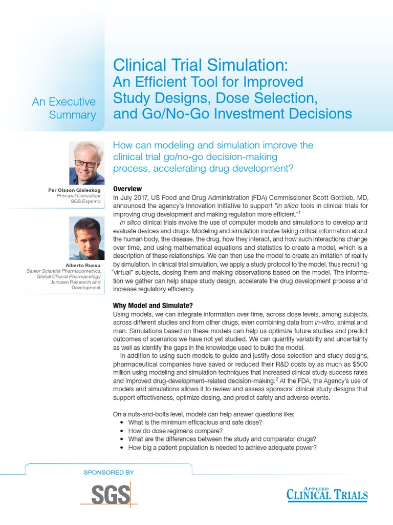 Clinical Trial Simulation: An Efficient Tool For Improved Study Designs ...