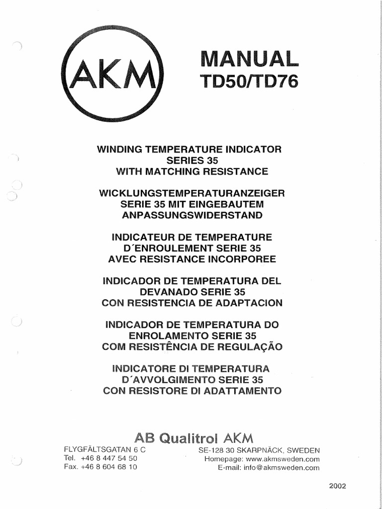AKM Manual TD50 TD76fr | PDF