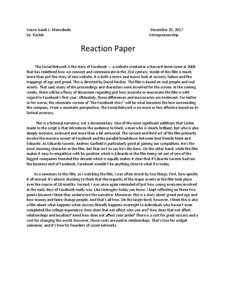 Reaction Paper | PDF