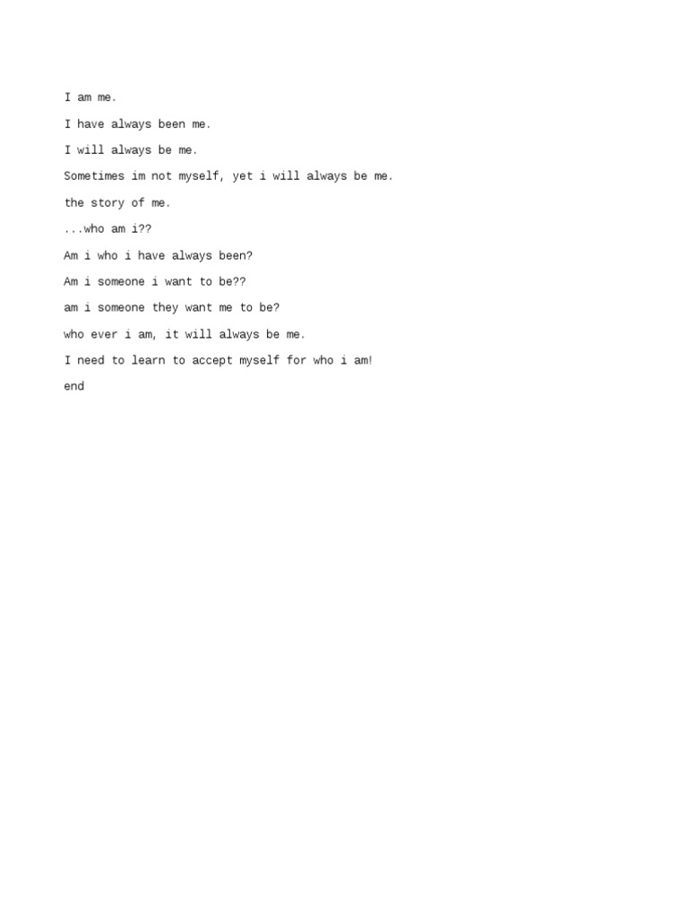 Poem of Me | PDF