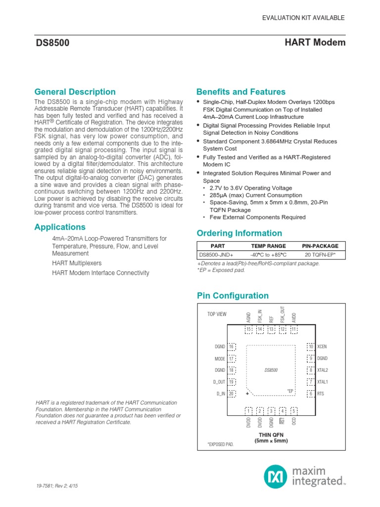 DS8500 | PDF | Modulation | Analog To Digital Converter