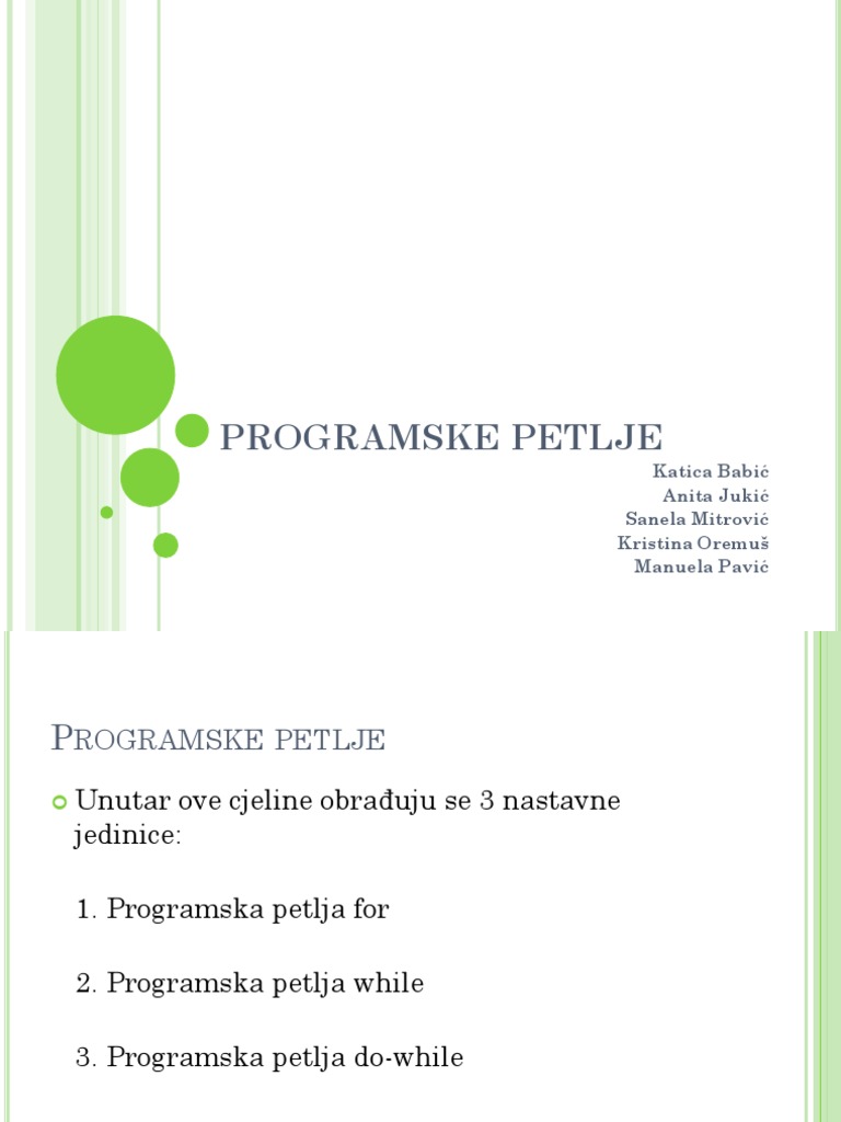 Programske Petlje | PDF