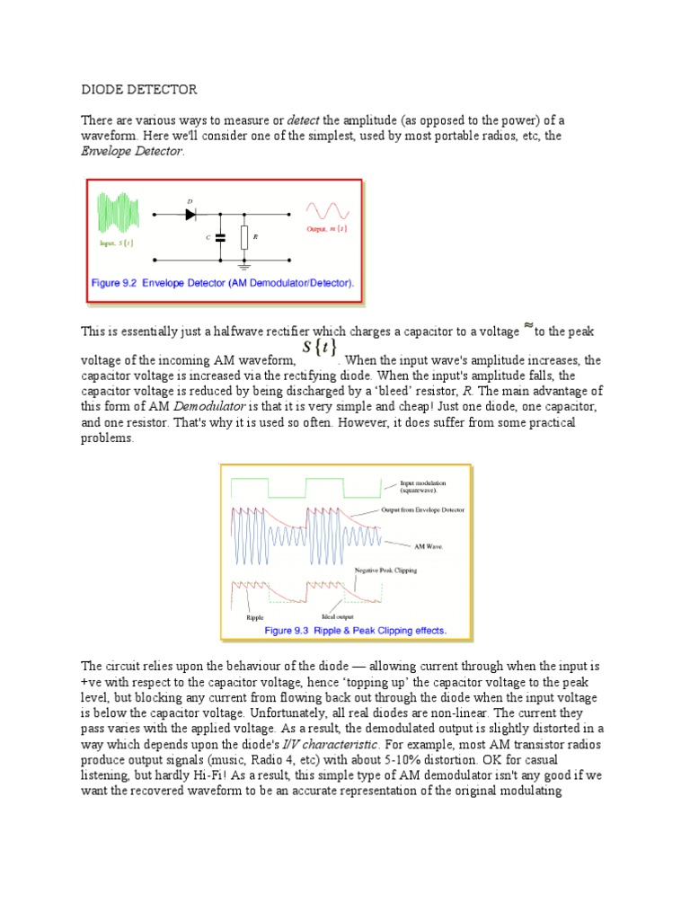 Diode Detector | PDF | Detector (Radio) | Amplitude