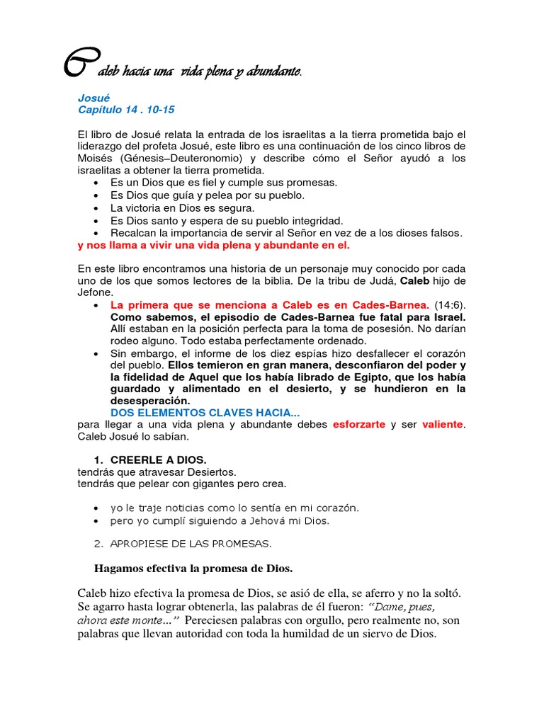 Aleb Hacia Una Vida Plena y Abundante | PDF | Joshua | Moisés