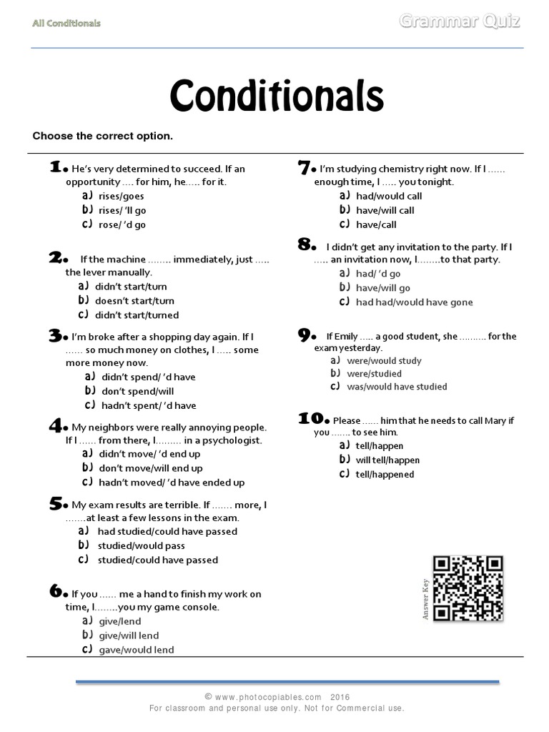 Conditionals Quiz 3 | PDF