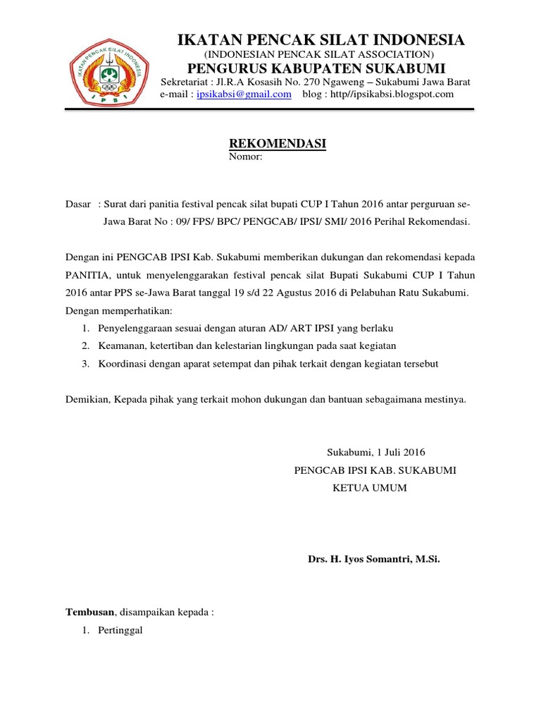 Surat Rekomendasi | PDF