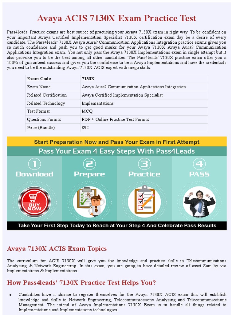 Avaya 7130X Exam Questions - Free Demo | PDF | Test (Assessment ...