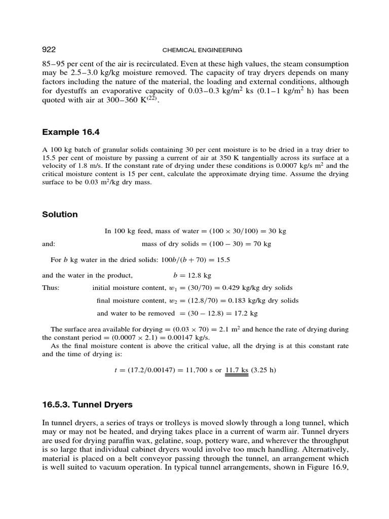 Chemical Engineering: Tray Dryer Drying Time Calculation | PDF ...