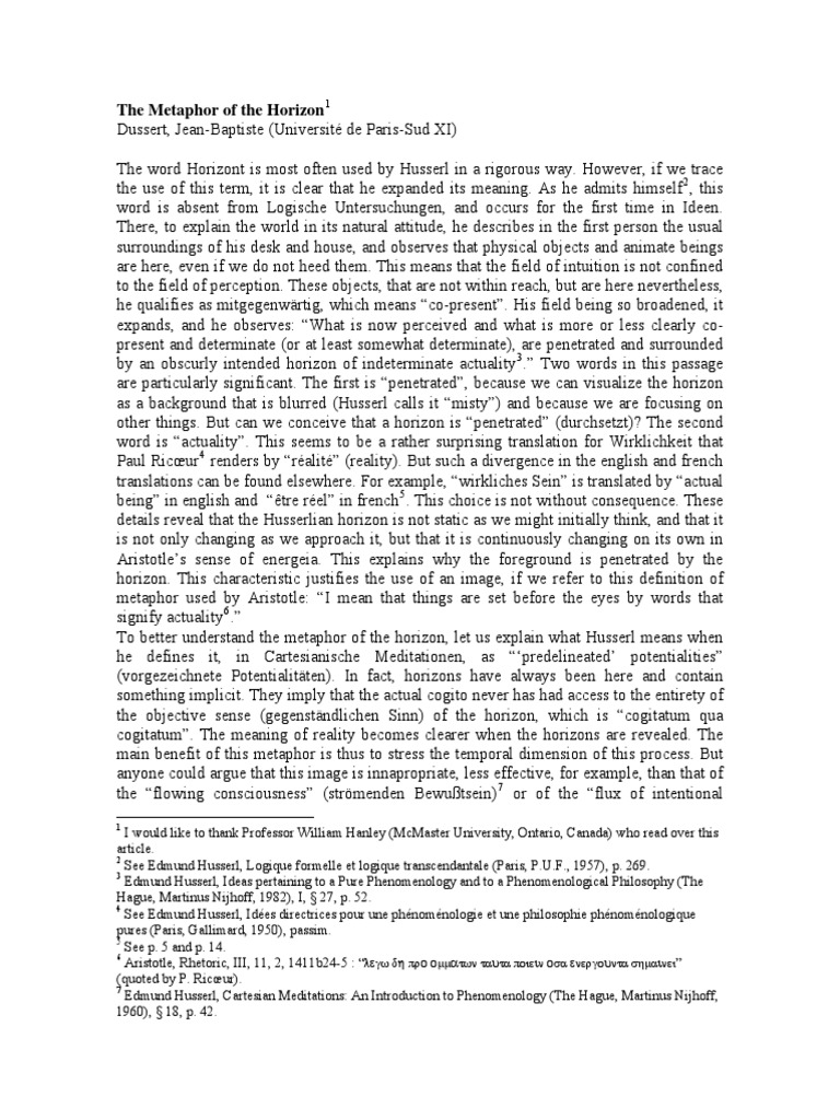 Metaphor of Horizon | Download Free PDF | Phenomenology (Philosophy ...