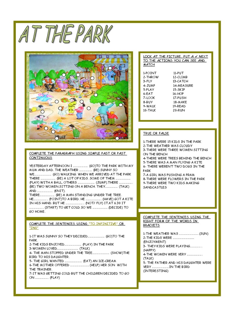 At The Park Fun Activities Games - 1500 | PDF