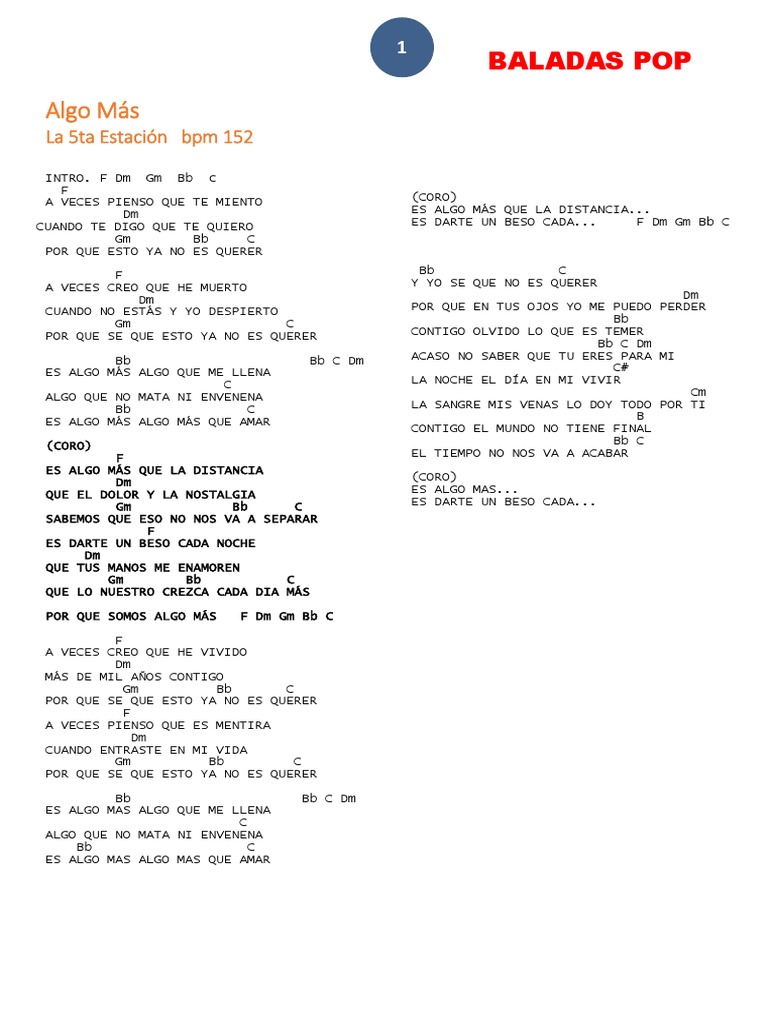 Letras Baladas Pop | PDF | Amor | Entretenimiento (general)