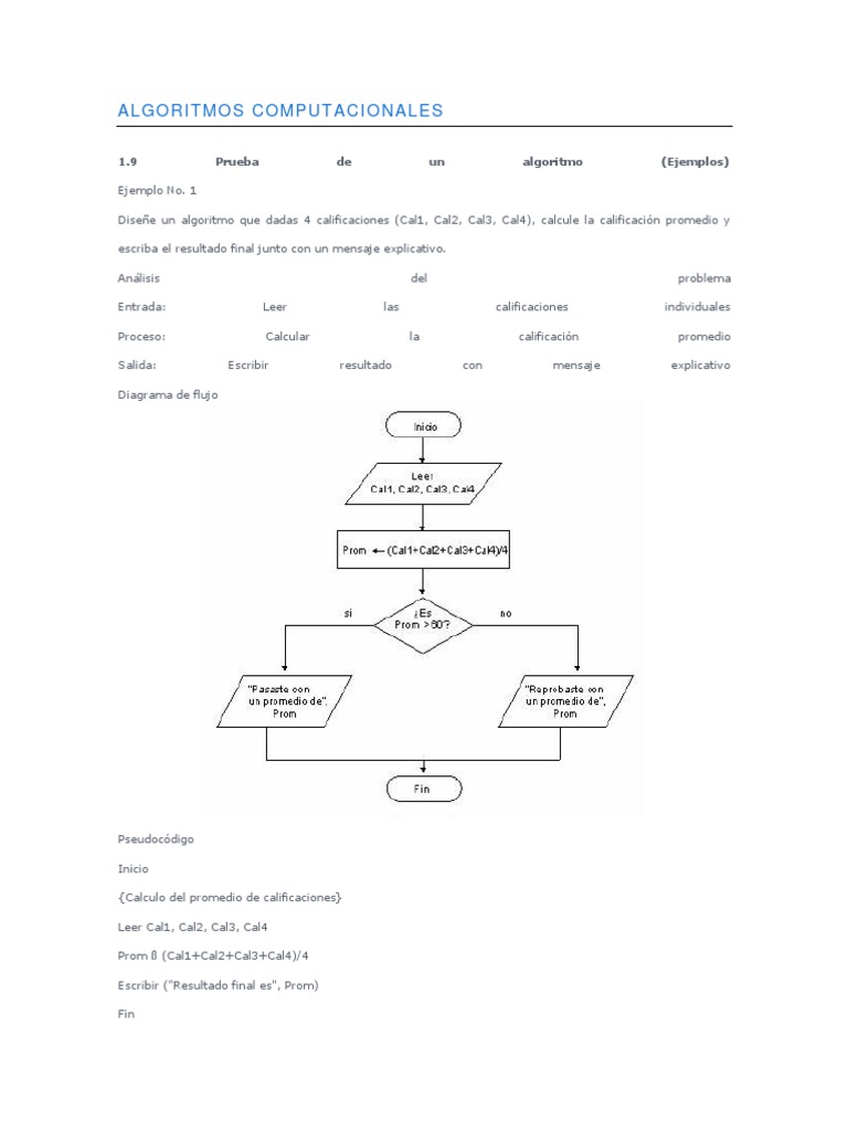 ALGORITMOS COMPUTACIONALES | Algoritmos | Algoritmos y Estructuras de Datos