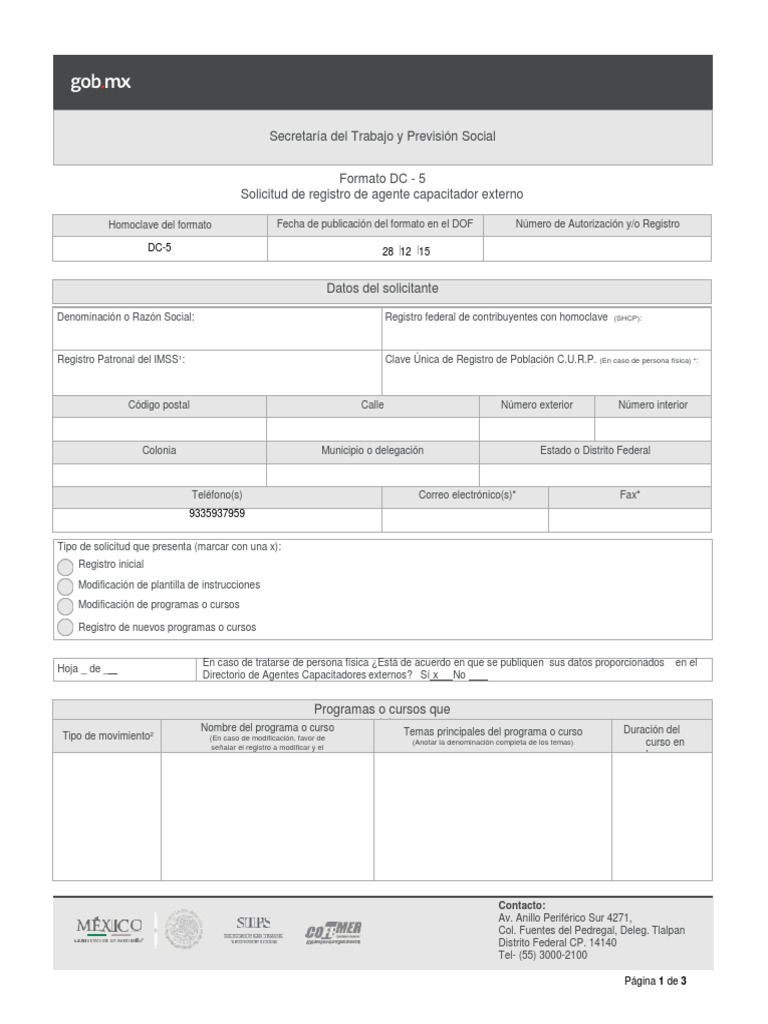 Formato DC-5 Editable | Gobierno | Política