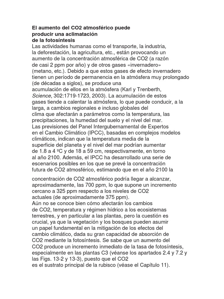 El Aumento Del CO2 Atmosférico Puede | PDF | Fotosíntesis | Dióxido de ...