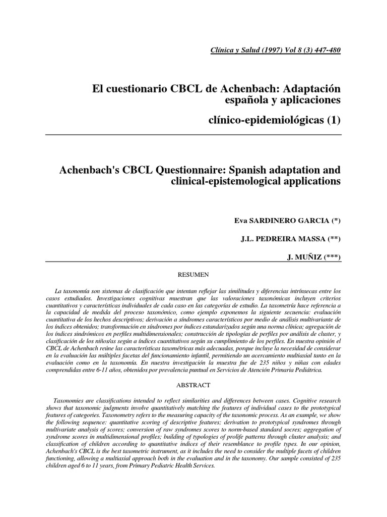 Validación española del Cuestionario de Comportamiento Infantil de ...