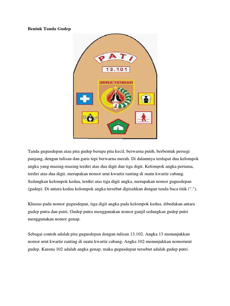 Bentuk Tanda Gudep | PDF