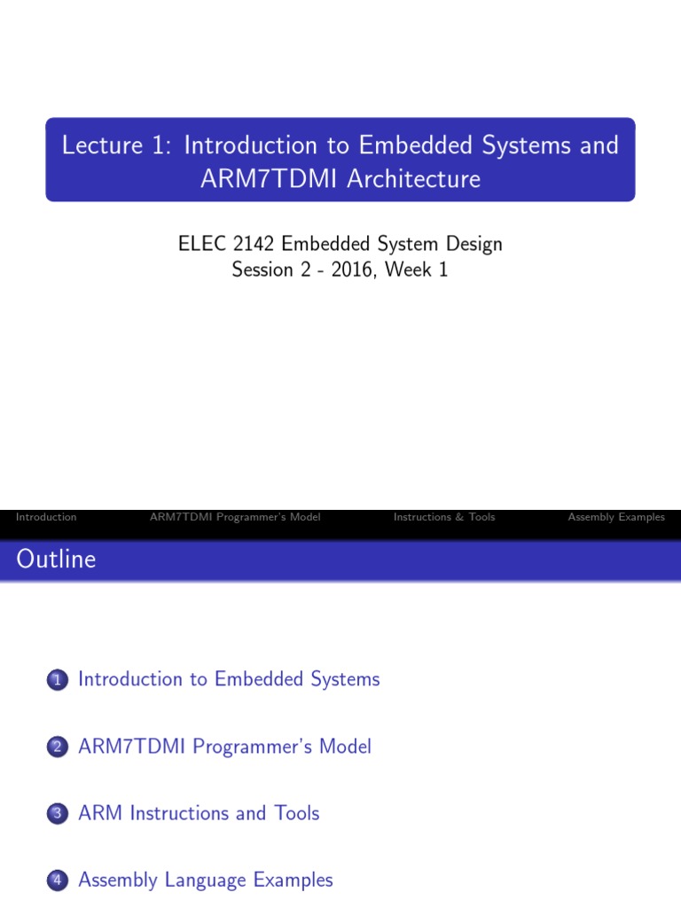 ELEC 2142 (2016) Week 1 | PDF | Arm Architecture | Embedded System