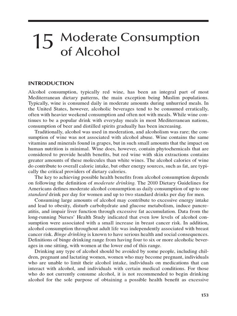 Moderate Consumption of Alcohol | PDF | Alcoholic Drinks ...