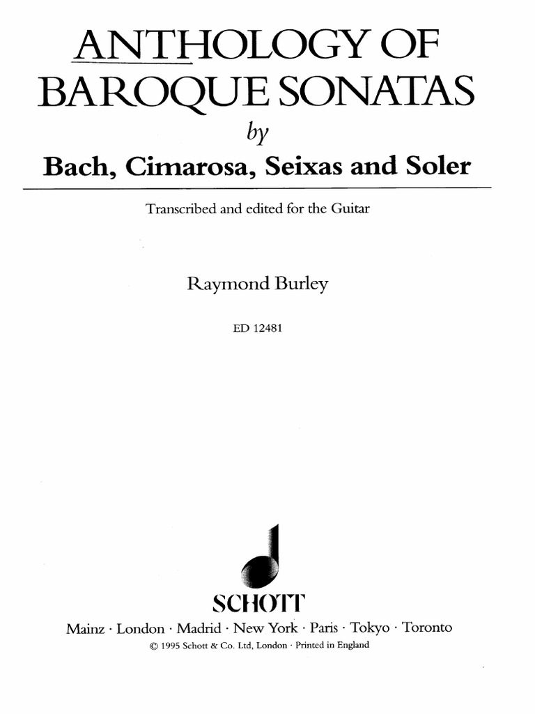 Raymond Burley - Anthology of Baroque Sonatas PDF | PDF