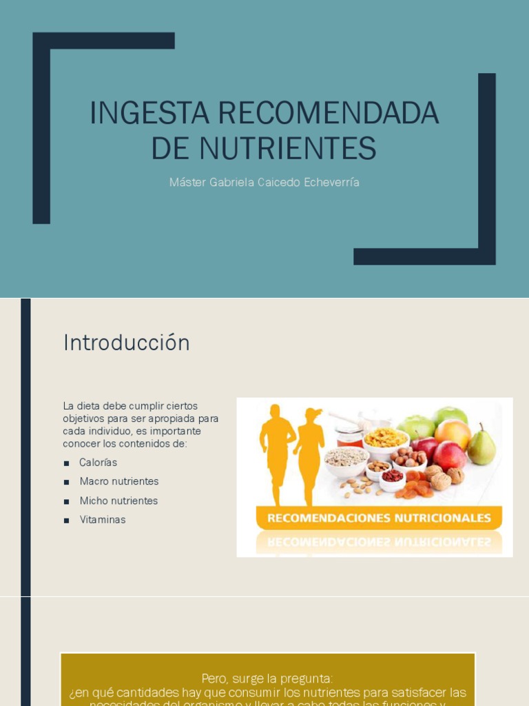 3 Ingesta Recomendada de Nutrientes-1 | PDF | Nutrientes | Nutrición