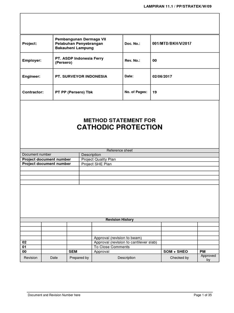 WMS Pekerjaan Catodic Protection | PDF