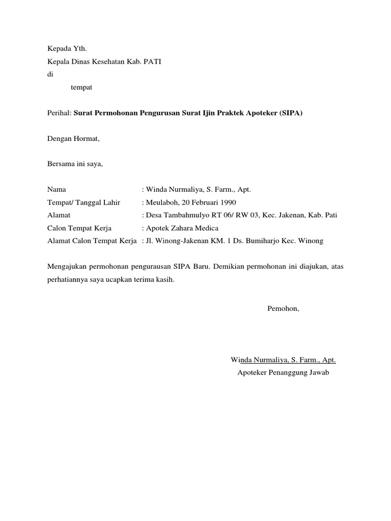 Surat SIPA | PDF