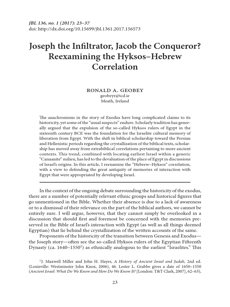 Geobey - Joseph The Infiltrtor Jacob The Conqueror - Reexaming The ... Geobey - Joseph The Infiltrtor Jacob The Conqueror - Reexaming The ...
