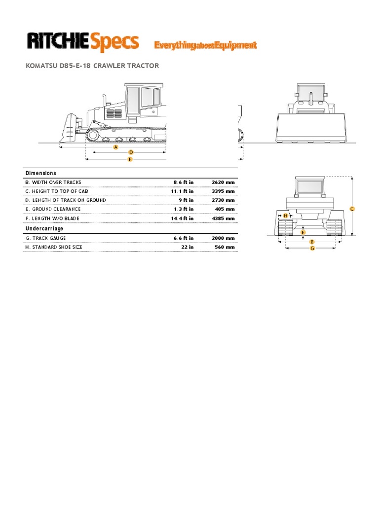 Komatsu D85 A-21 Crawler Tractor | PDF