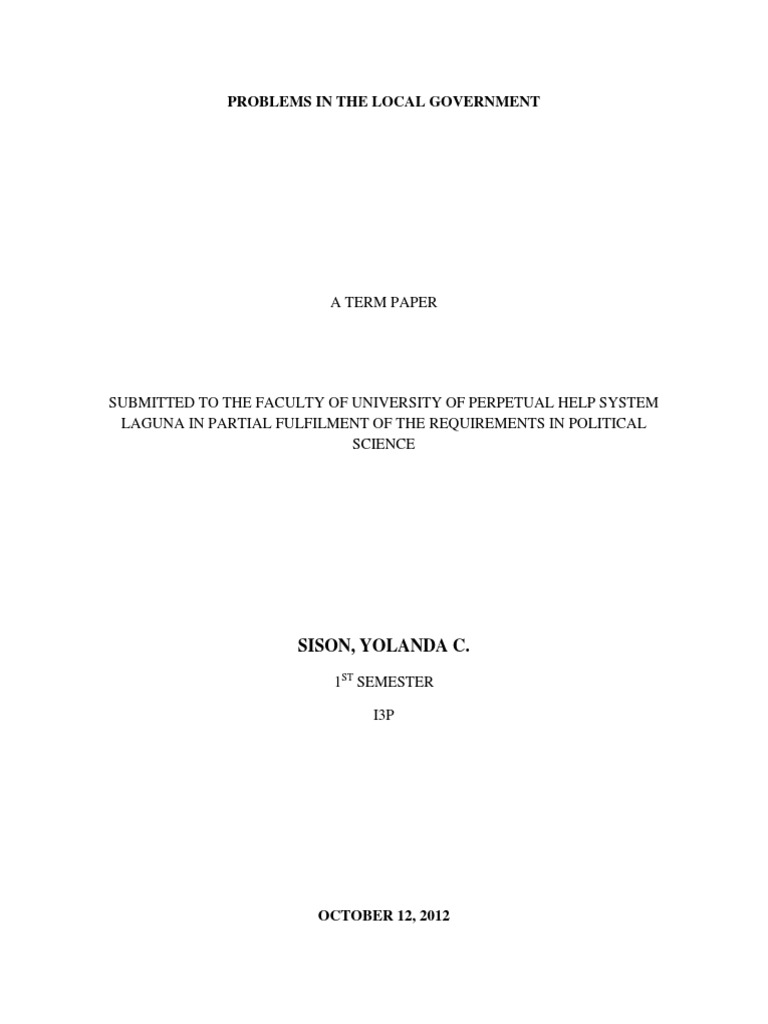 Problems in Local Government | PDF | Decentralization | Local Government