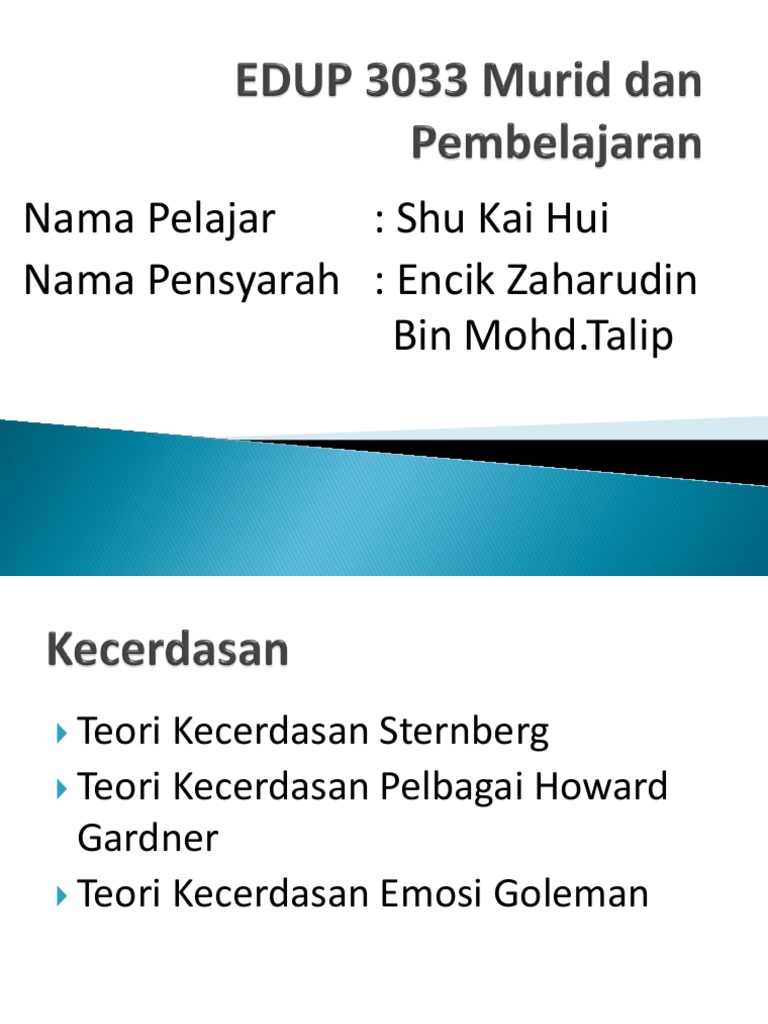M3 Perbezaan IndividuKecerdasan | PDF | Sains & Matematika