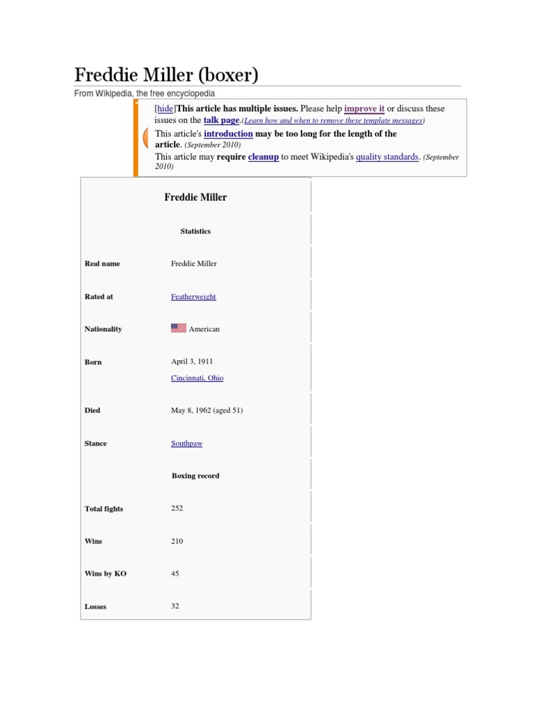 62 Freddie Miller | Download Free PDF | American Male Boxers | Boxers