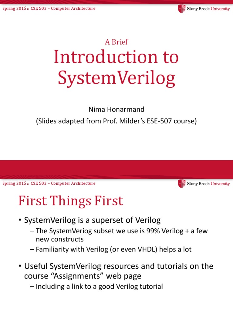 Introduction To Systemverilog: A Brief | Download Free PDF | Hardware ...