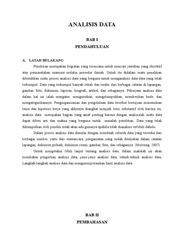 Analisis Data | PDF