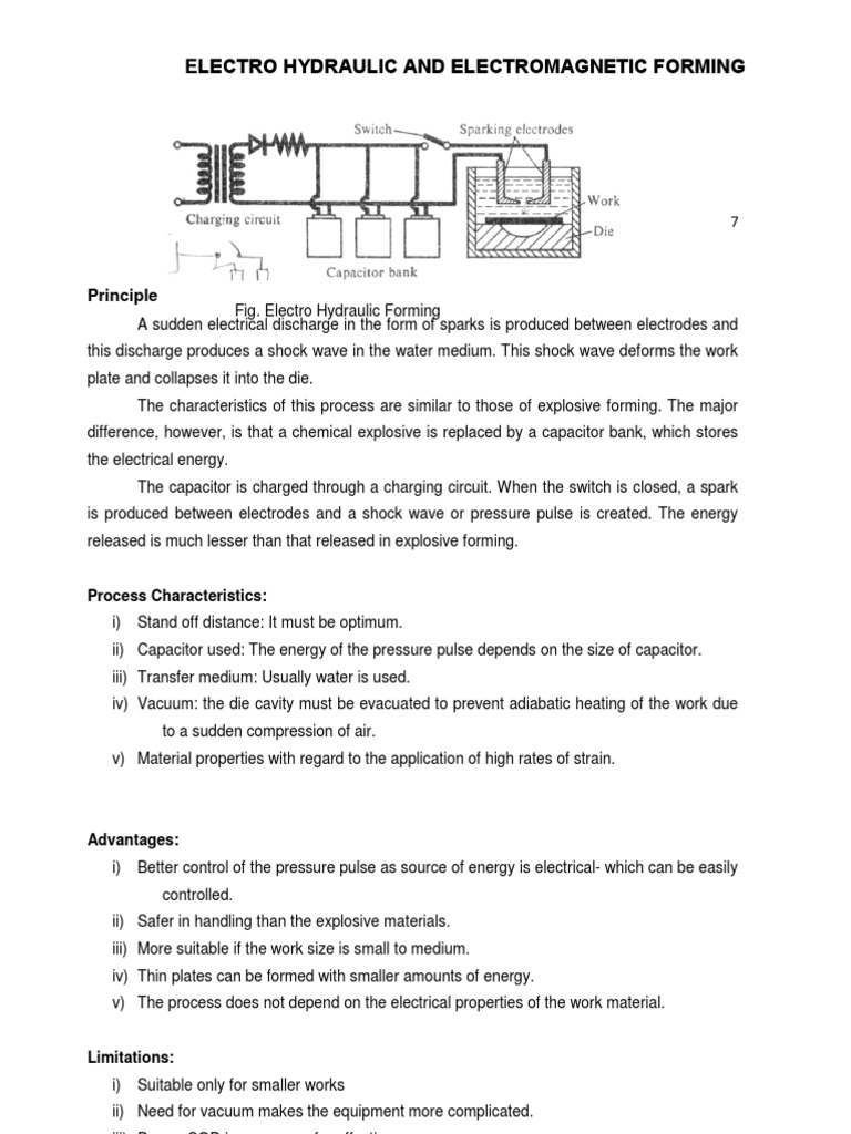 Electro Hydraulic and Electromagnetic Forming | PDF | Inductor | Capacitor