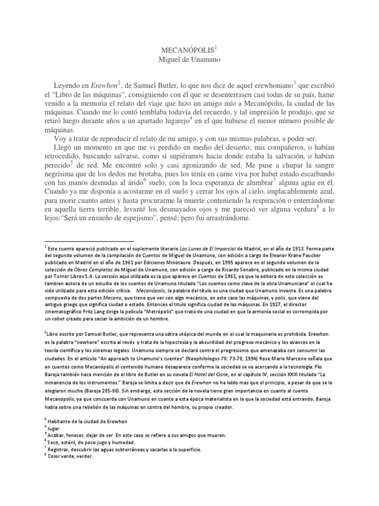 Mecanopolis Unamuno PDF | PDF