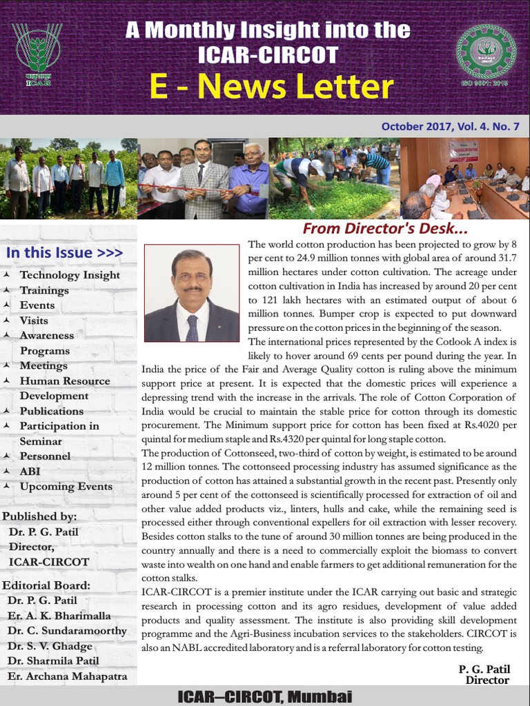 CAR-CIRCOT Enewsletter v4n7 | PDF | Cotton | Cottonseed