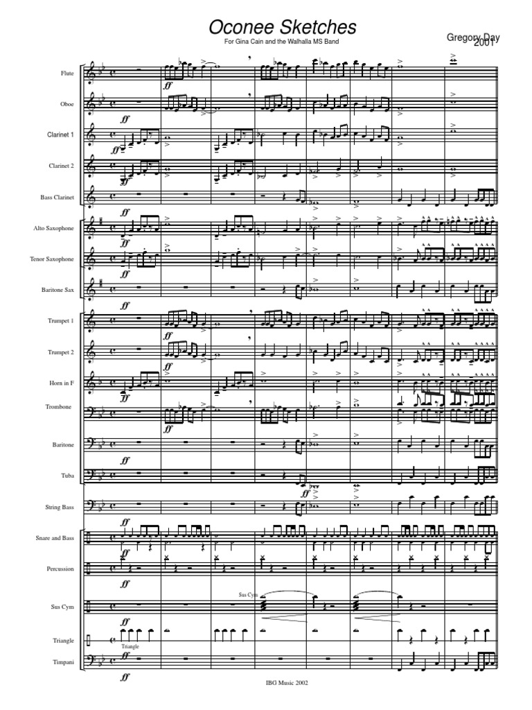 Oconee Sketches: Score and Parts | PDF | Musical Instruments ...