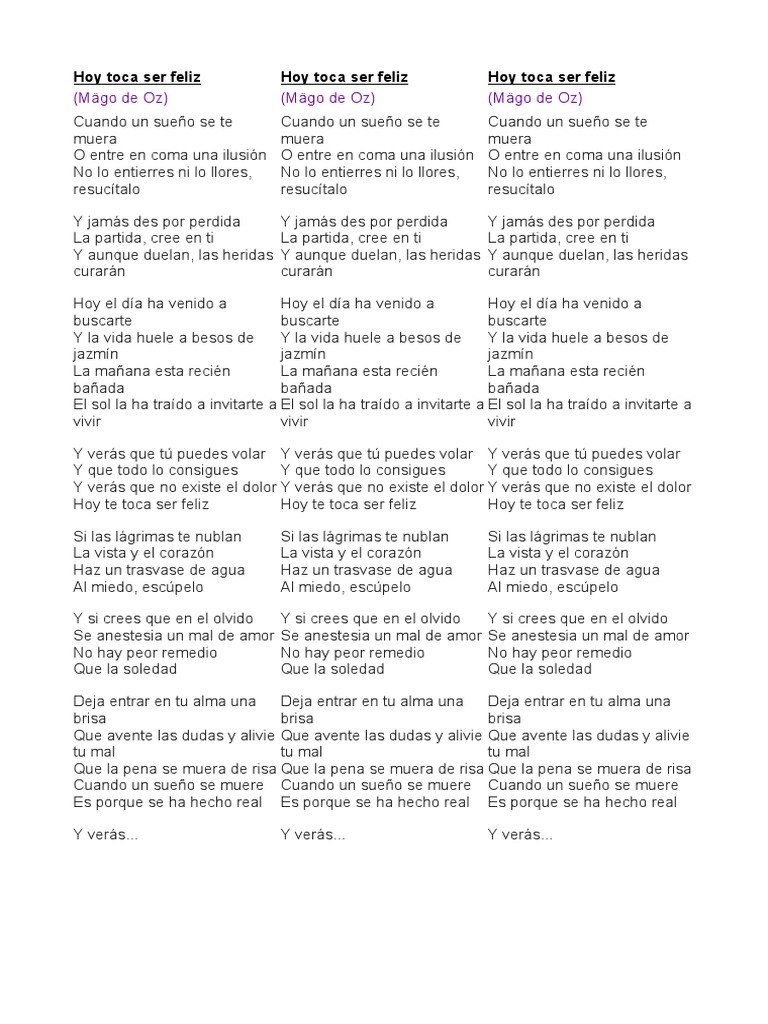Canción Letra | PDF | Ocio