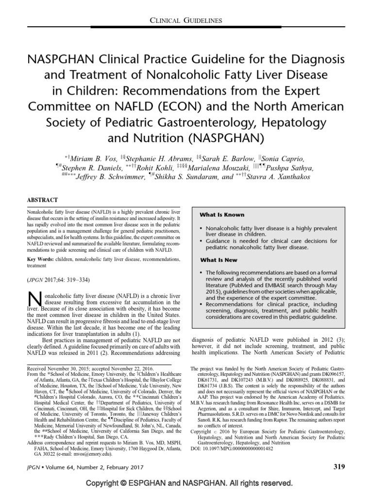 2017 NASPGHAN Clinical Practice Guideline For The Diagnosis and ...