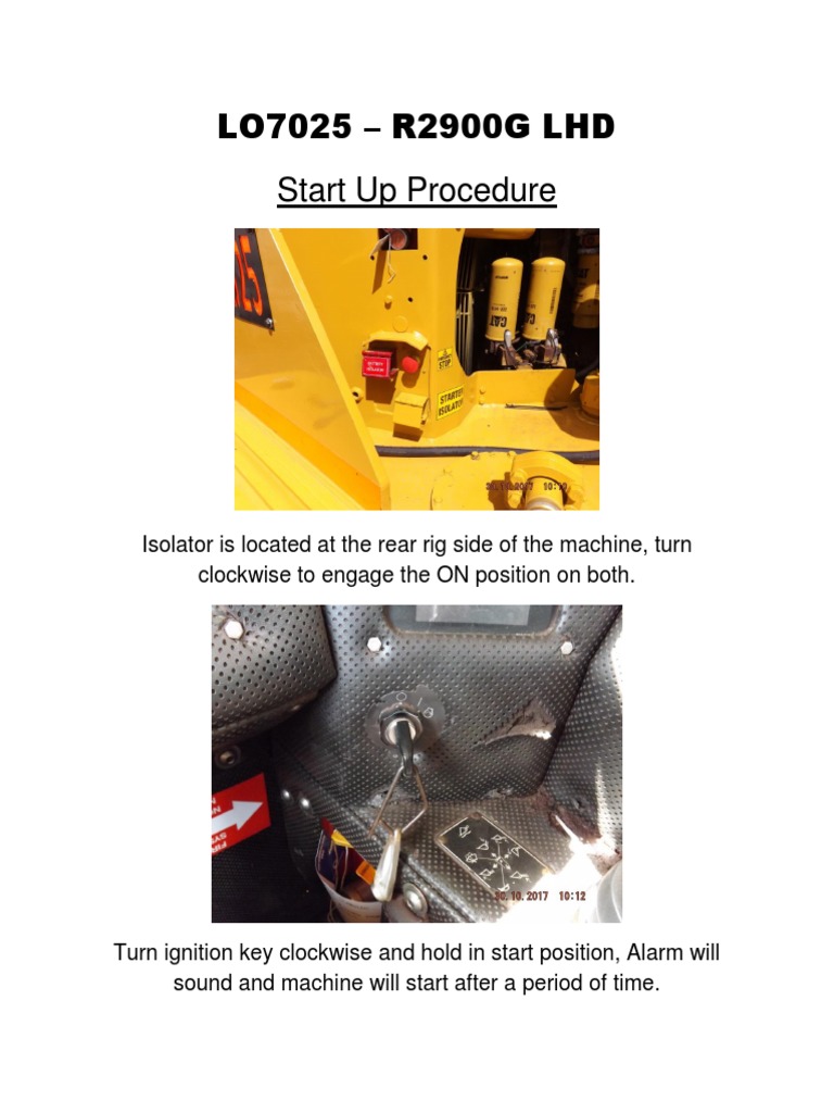 LO7025 - R2900G LHD: Start Up Procedure | PDF | Technology & Engineering