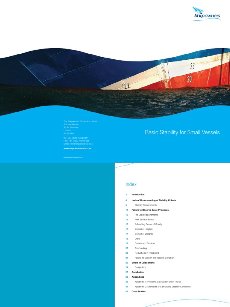 Stability Booklet 1 | Ships | Weight