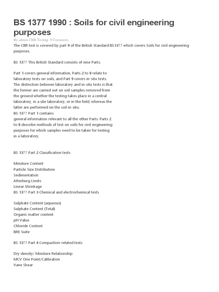 BS 1377 1990 | PDF