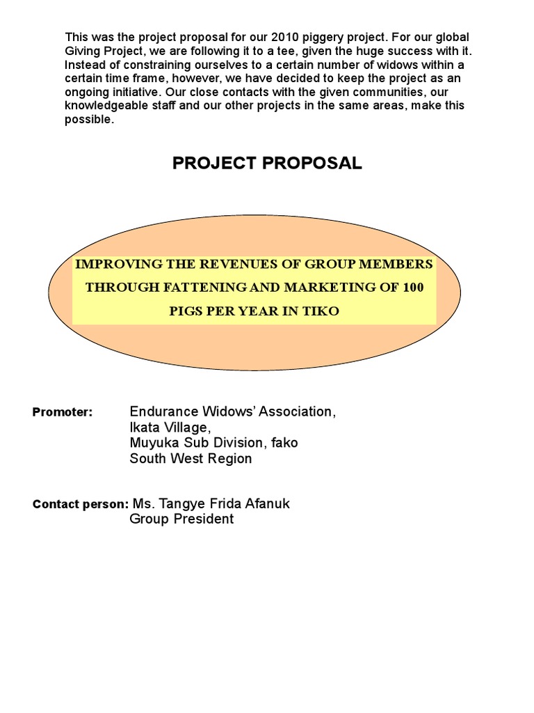 Project Proposal: Improving The Revenues of Group Members Through ...