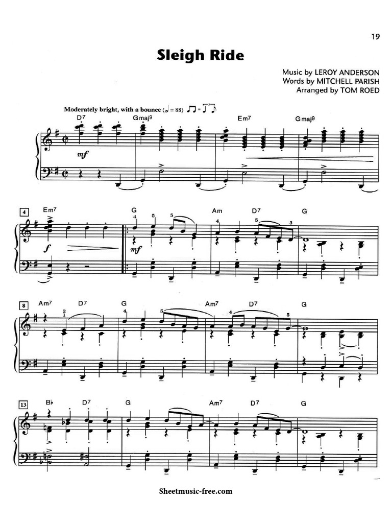 Sleigh Ride Sheet Music Christmas Sheet Music PDF | PDF