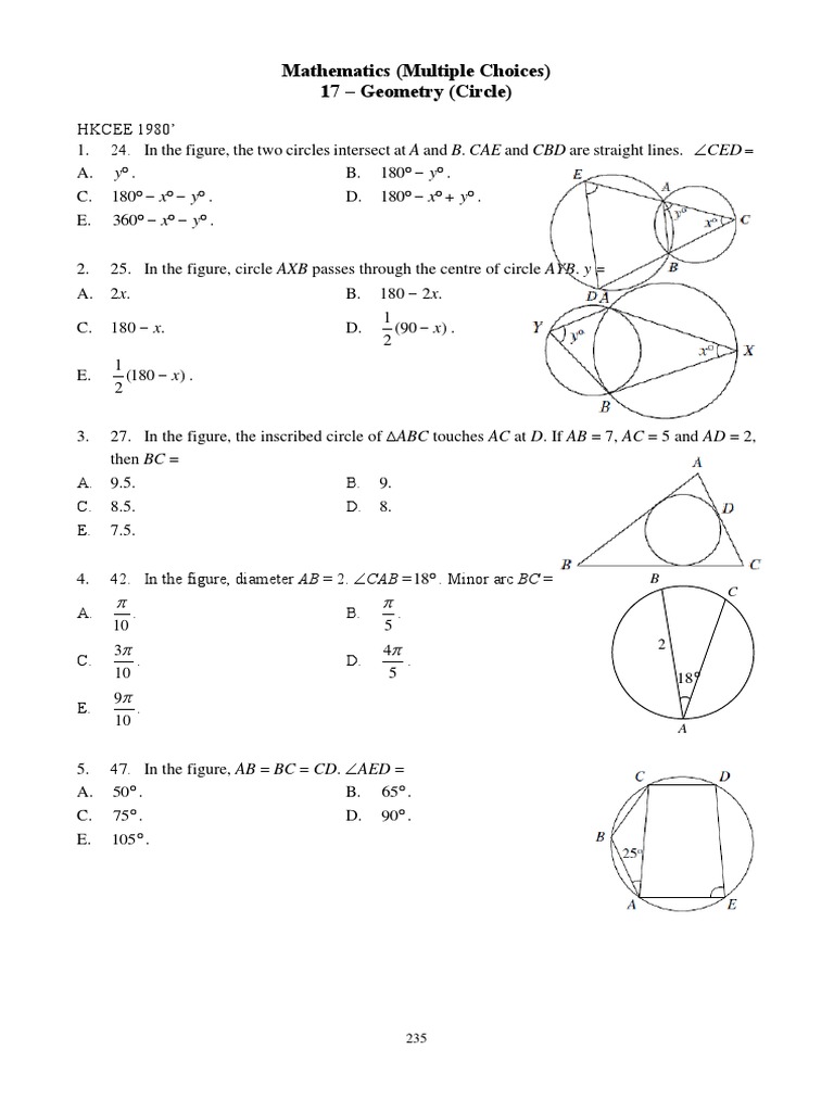17 Geometry (Circle) (MC) | Circle | Triangle Geometry