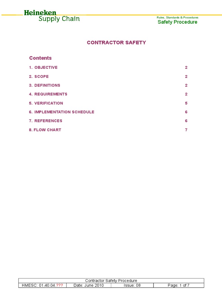 Safety Contractor Management | Safety | Occupational Safety And Health