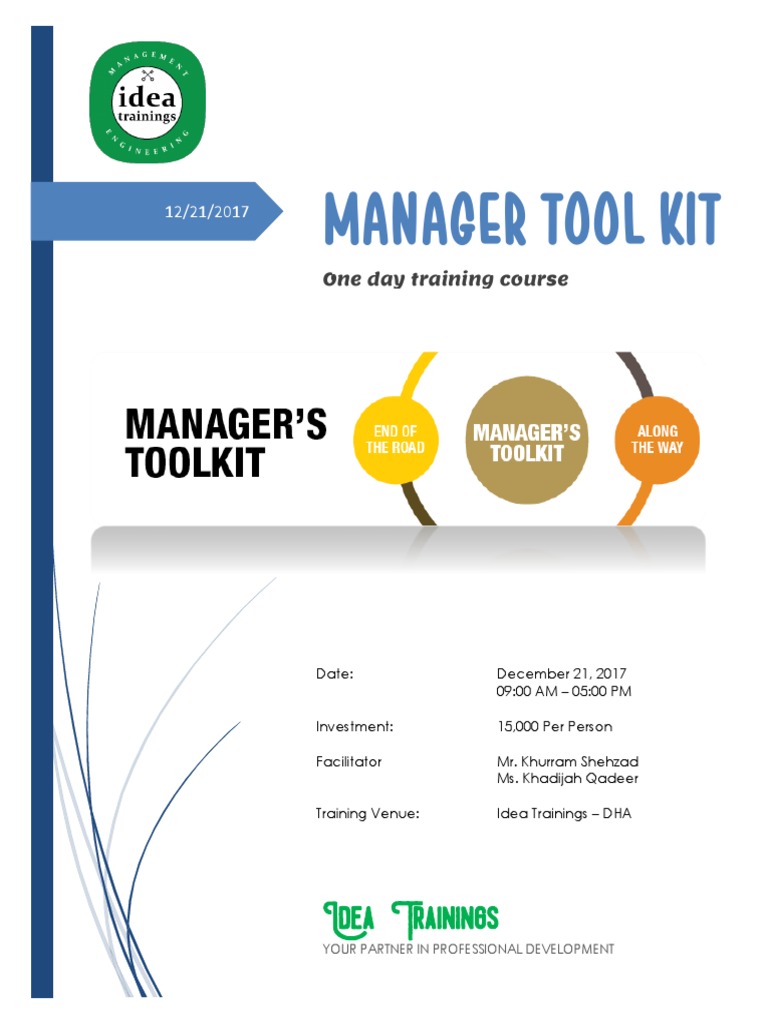 Manager Tool Kit: Idea Trainings | PDF | Mentorship | Organizational ...