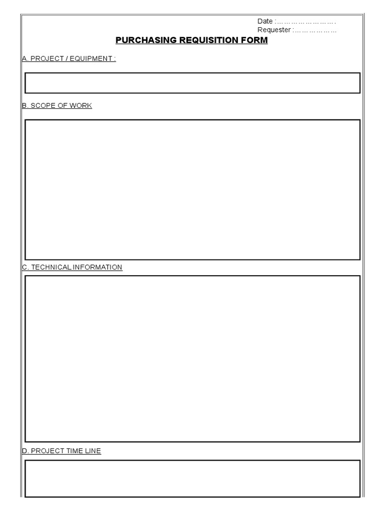 Purchasing Requisition Form: Date: . Requester | PDF